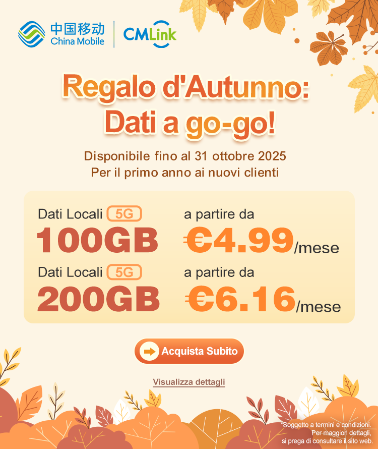 CMLink | Sim per chiamate da Italia, Eu, China e HK